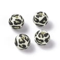 50 pc Silicone Beads DIY Necklaces Making Round with Leopard Print ...