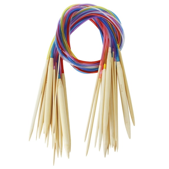 18 Pack Bamboo Knitting Set,Circular Wooden Knitting with - Walmart.com