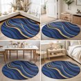 3ft Area Rug,Abstracts Yellow Blue Lines Washable Large Rugs Soft Non ...