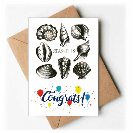 Marine Life Black Scallop Illustration Wedding Cards Congratulations ...