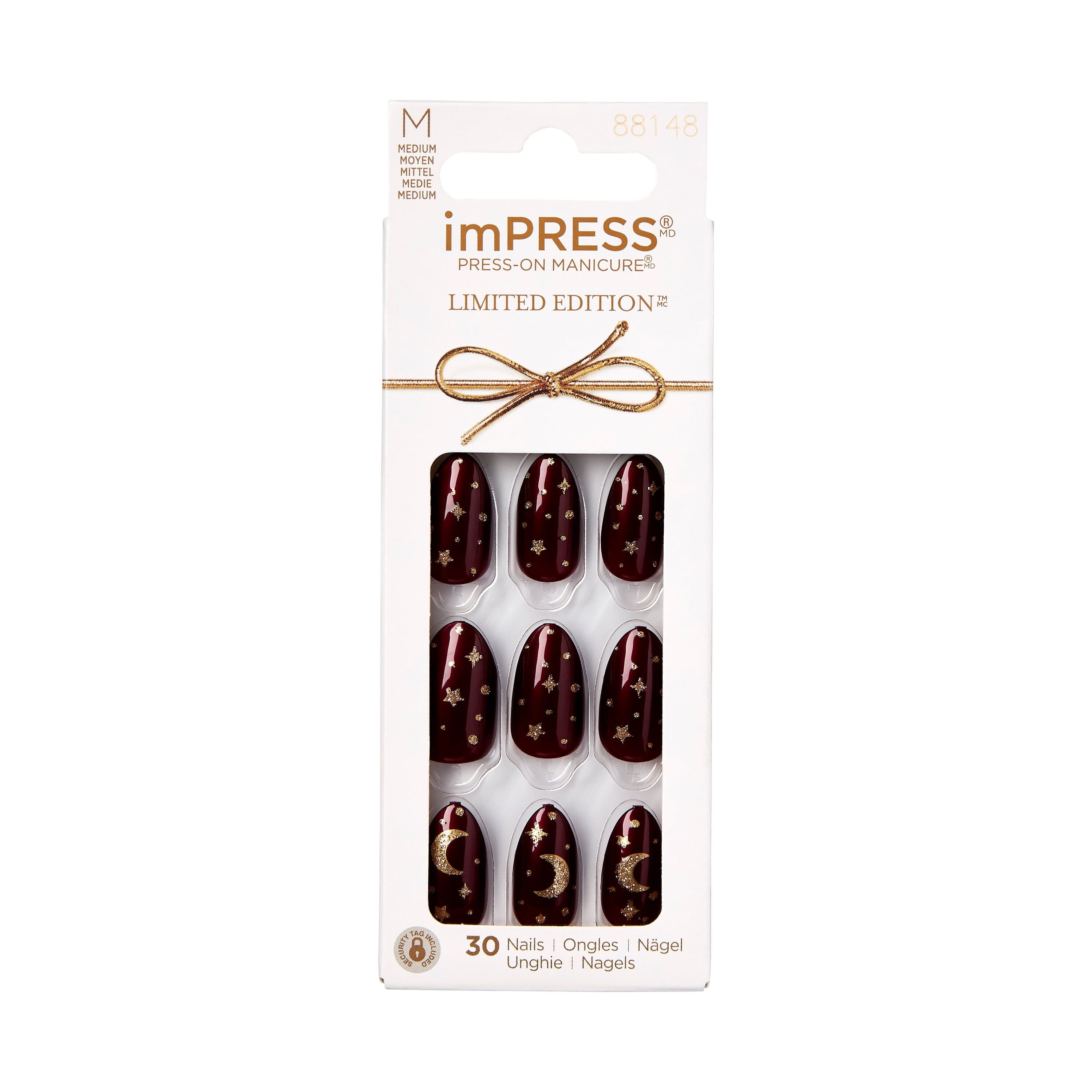 KISS imPRESS Limited Edition Holiday Medium Almond Press-On Nails ...