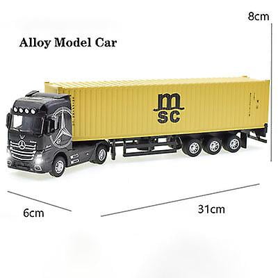 1:50 Diecast Alloy Truck Head Model Toy Container Truck Pull Back ...