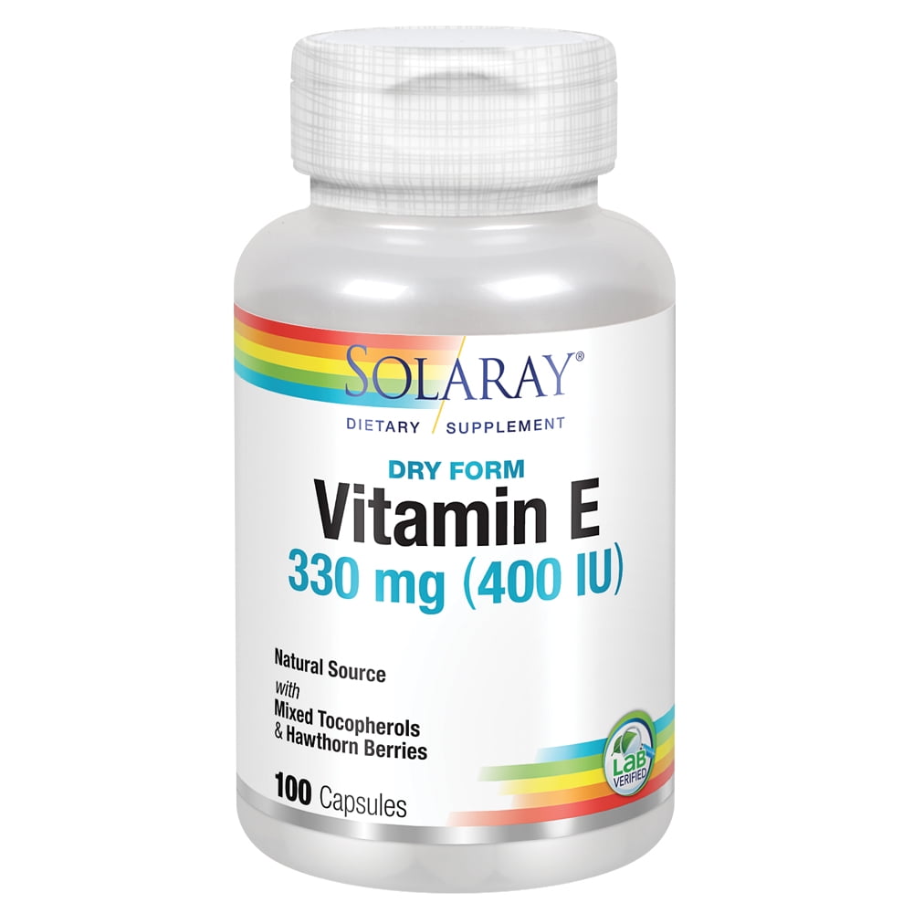 Solaray Dry Vitamin E with Hawthorn Berries 330mg (400IU) | Heart ...