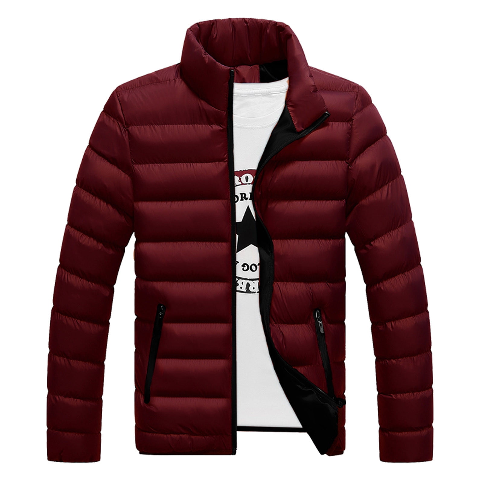 Click here for Rkstn Puffer Jacket Men Solid Colid Slim Casual St... prices