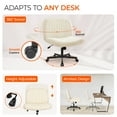 ORANGE FACTORY Criss Cross Legged Home Desk Chair Wide Armless with ...