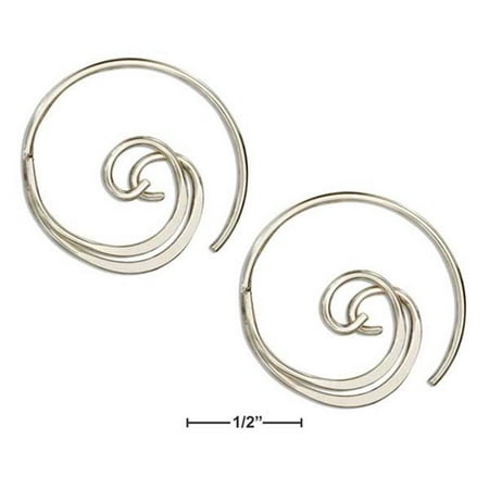 Sterling Silver Double Curl Spiral Ear Threader Wire Hoop Earrings ...