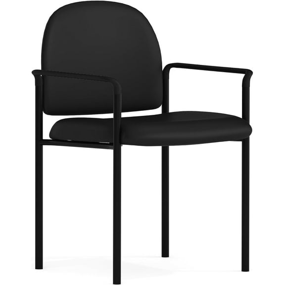 BizChair Contemporary Black LeatherSoft Chair with Line Stitching and ...