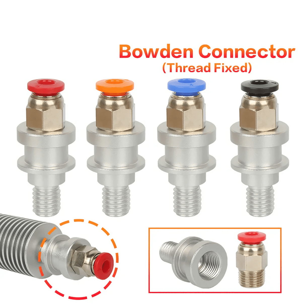 (10 Pcs)3D Printer Parts e3d V6 BP6 Hotend Bowden PC4-01 Thread Quick ...