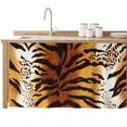 Black And Brown Leopard Cabinet Curtains 32" W x 55" L Abstract Vintage ...