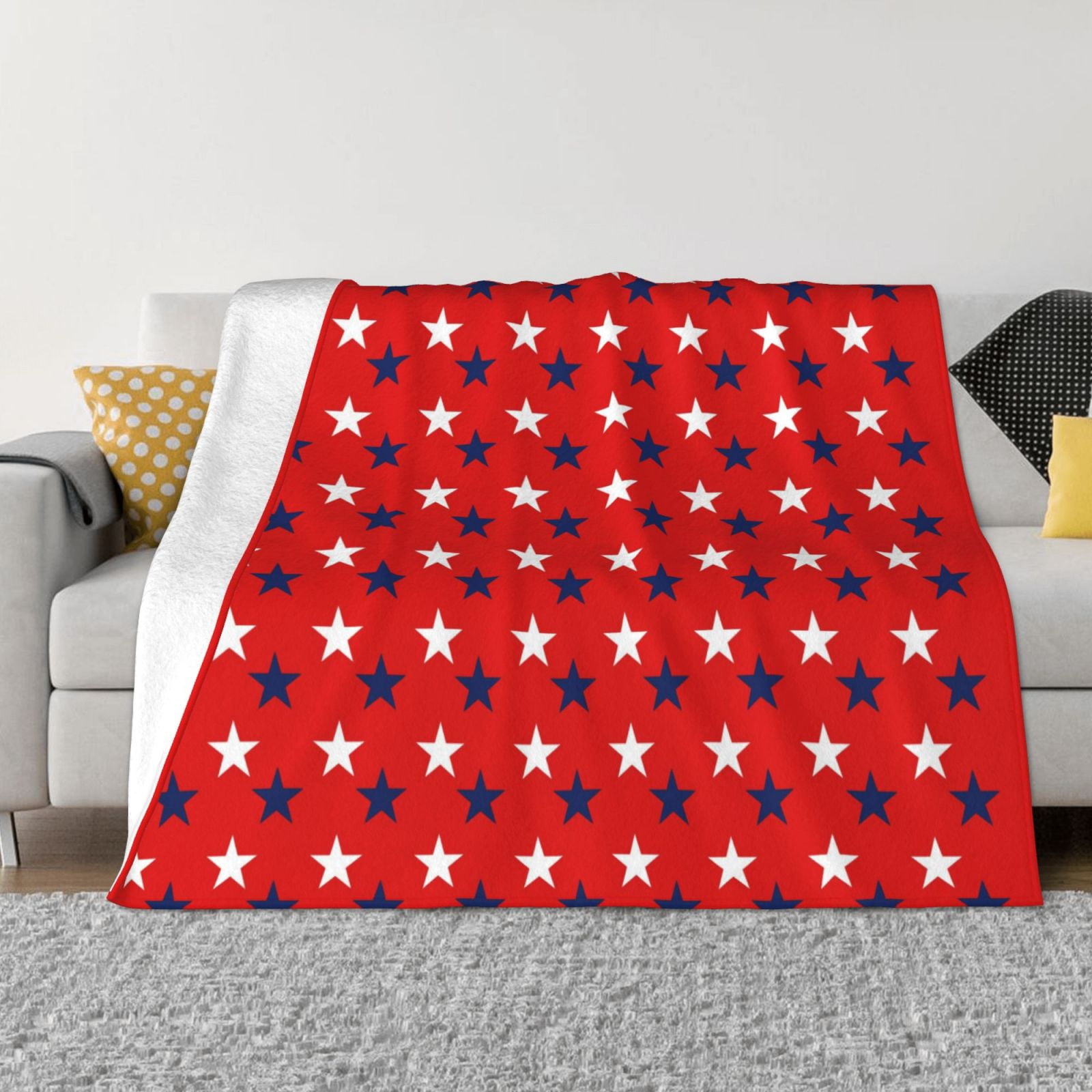 Usa America Patriotism Red Blanket, Fluffy Soft Cozy Blanket Flannel ...