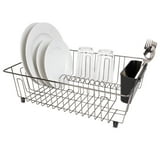 Mainstays Large Wire Dish Rack Black/Chrome - 17.5" x 13.7" x 5.5 ...