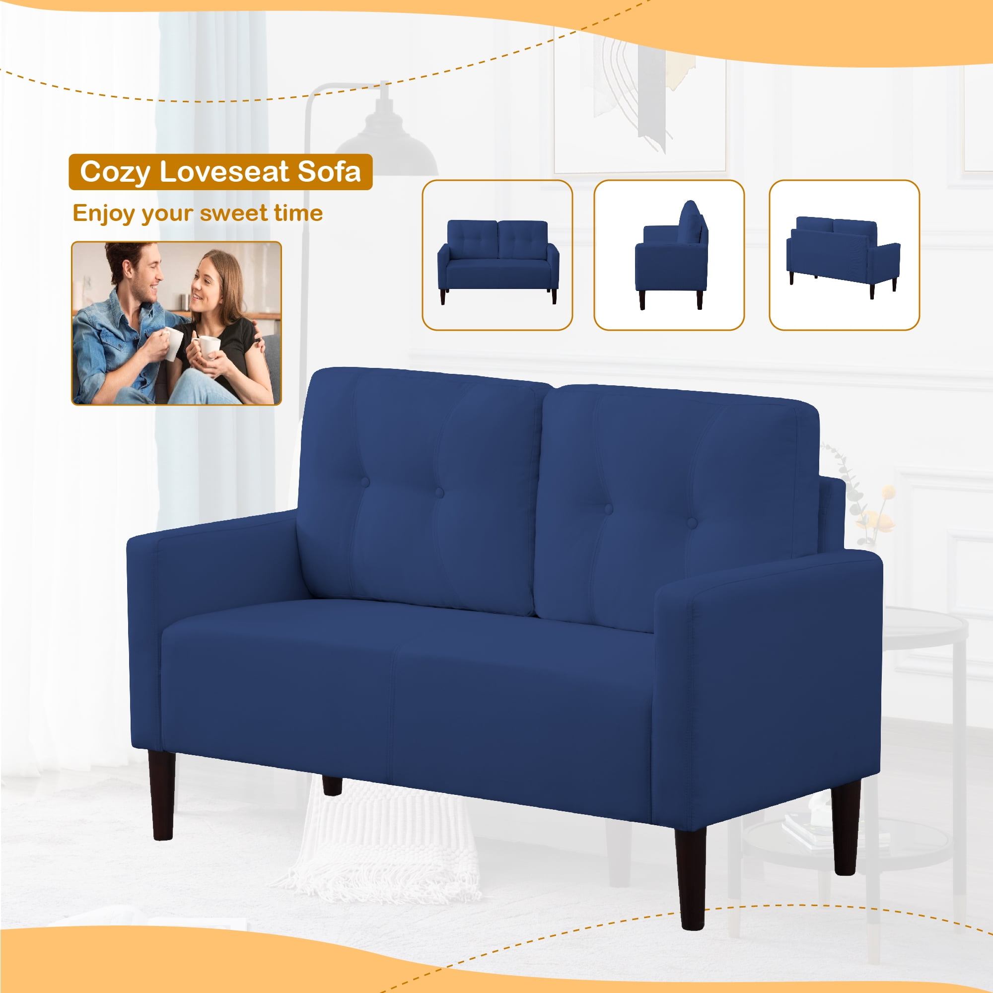 Small Sofa Modern Contemporary Loveseat – Small Space Loveseats Sofa ...