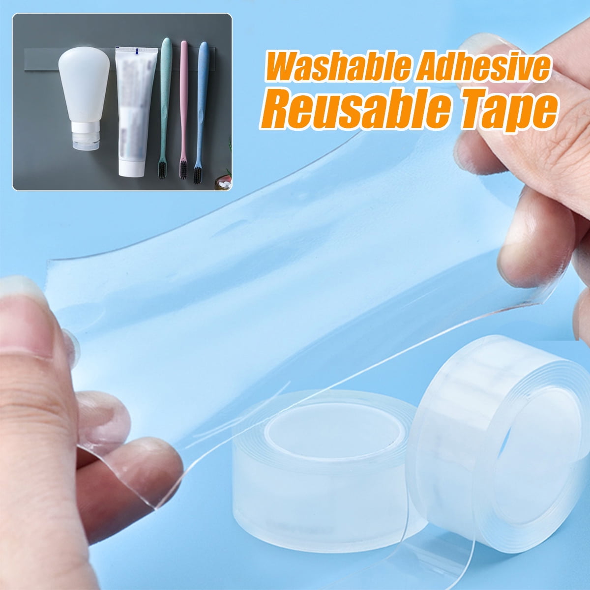 Transparent Washable Traceless Tape Adhesive Tape Double-sided Nano ...