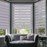 Biltek Cordless Zebra Window Blinds with Modern Design - Roller Shades w/ Dual Layers - Solid ...