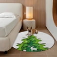 8ft Round Rug Green Christmas Tree Area Rugs for Living Room Bedroom ...
