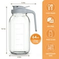 Glass Pitcher with Lid - 64 oz (2 Quart) Mason Jar Pitcher with Top ...