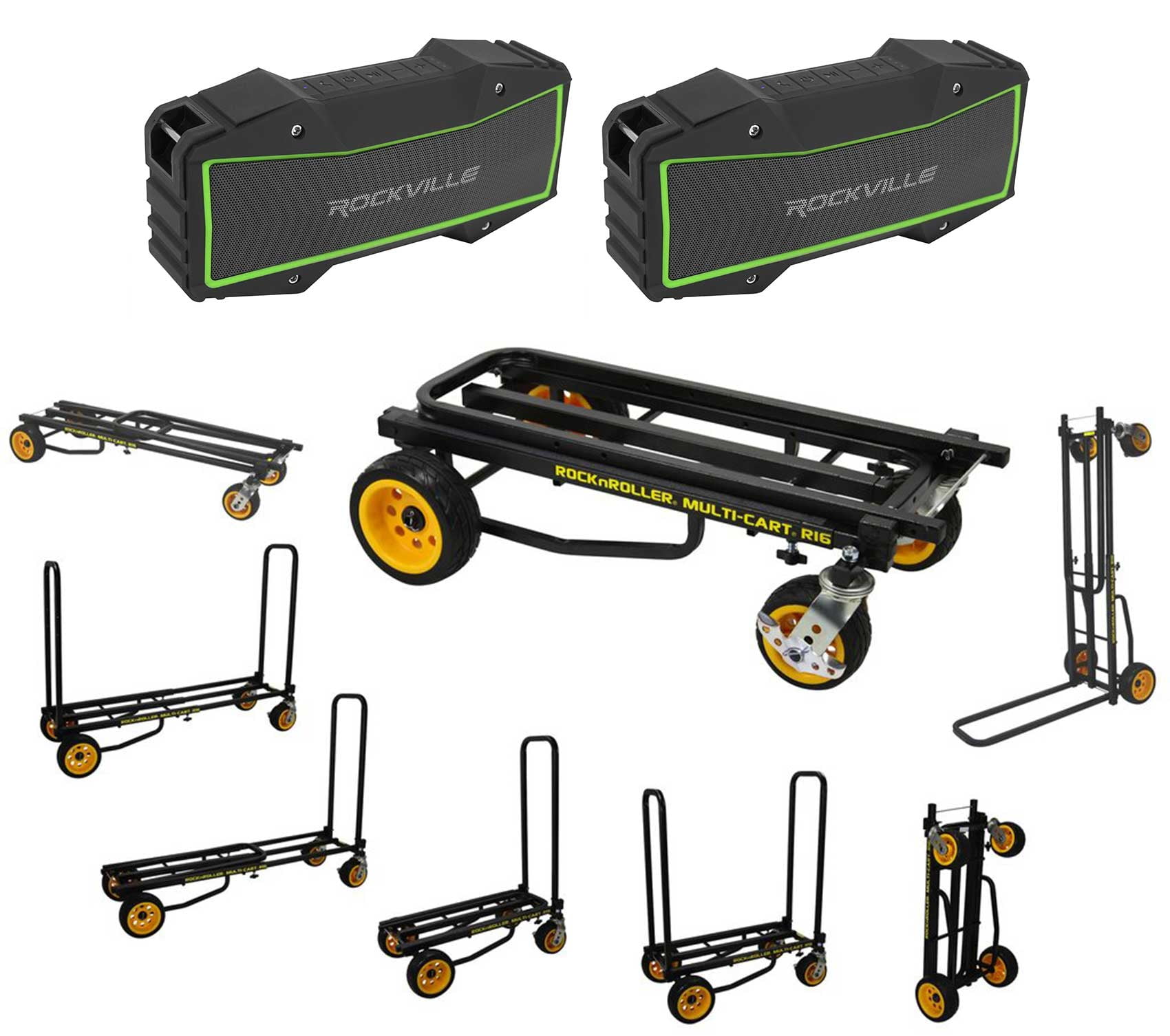 RocknRoller R16RT R16 DJ PA Equipment Transport Cart+2 Stereo Bluetooth ...