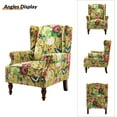 Wingback Accent Chair with Floral Pattern Set of 2, Traditional Fabric ...