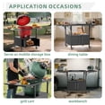 Noble House Outdoor Kamado Grill Cart, Rolling Metal BBQ Table with ...