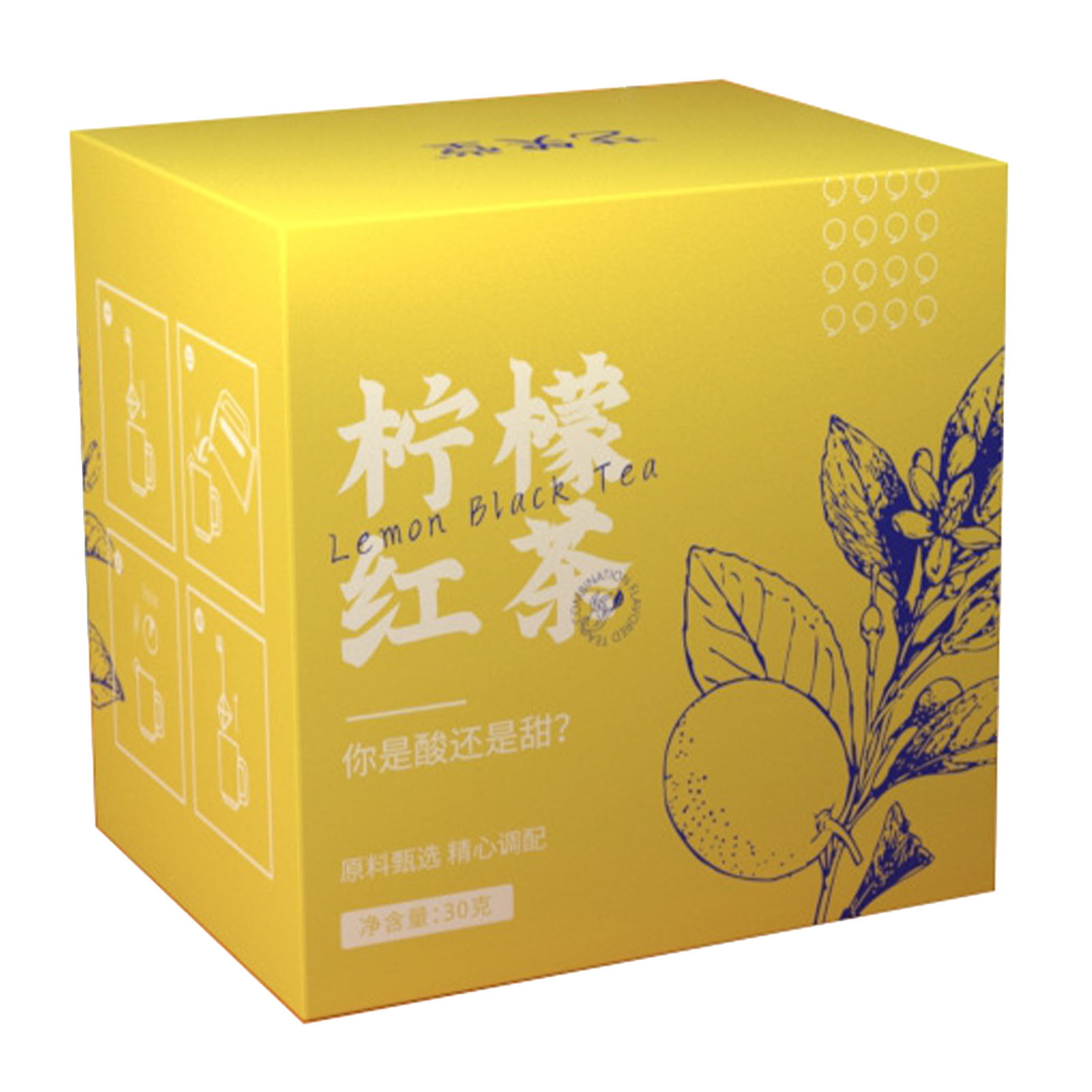 Bolsa triangular de té negro con limón, té de limón, preparación en ...