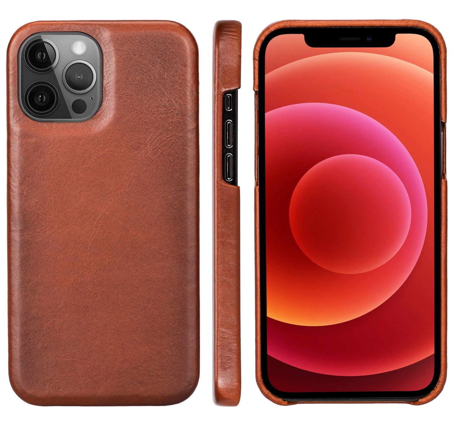 Apple iPhone 12 Pro Max Handcrafted Full Grain Leather 360° Slim Case ...