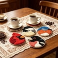 DIY Bird Coasters Punch Needle Kit, 6 Pcs Northern Bird Series ...