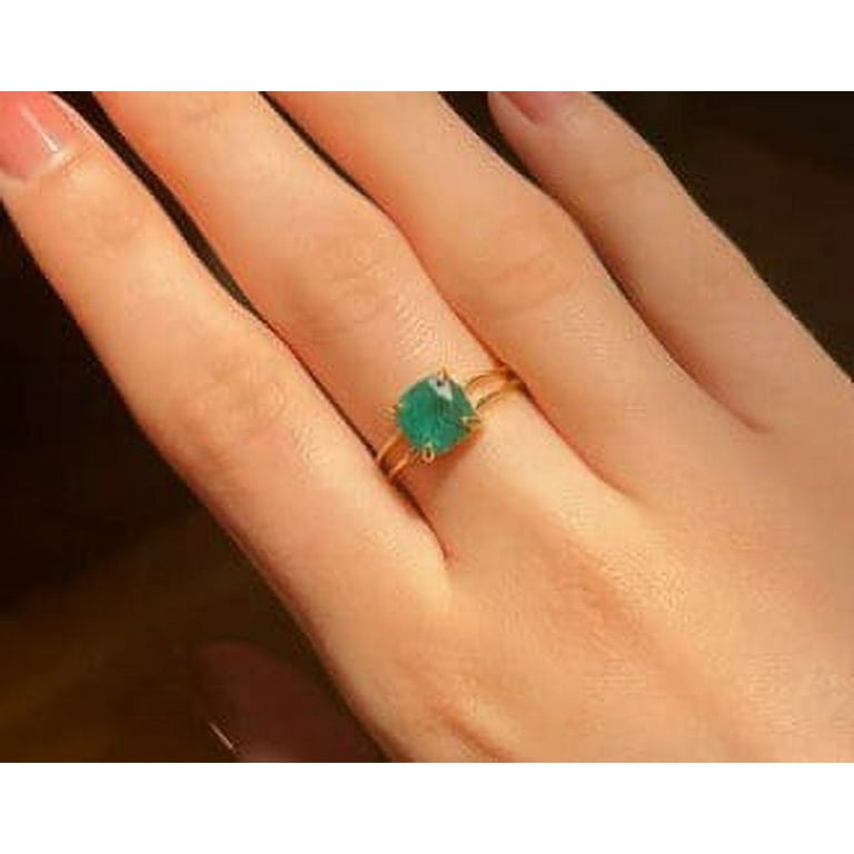 Uncut Emerald Ring