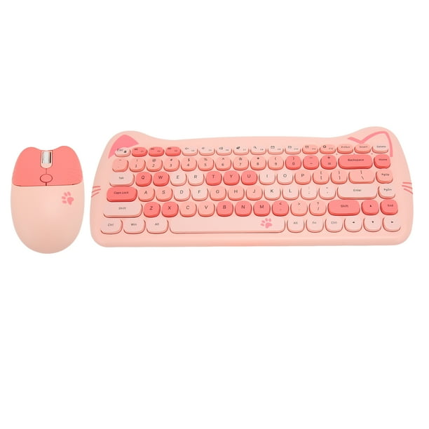 Kawaii Keyboardand Mouse,Cute Cat Keyboard and Wireless Keyboard Mouse ...