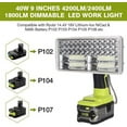 4200LM Cordless LED Work Light Powered by Ryobi 18V ONE+ Li-ion Ni-Cad ...