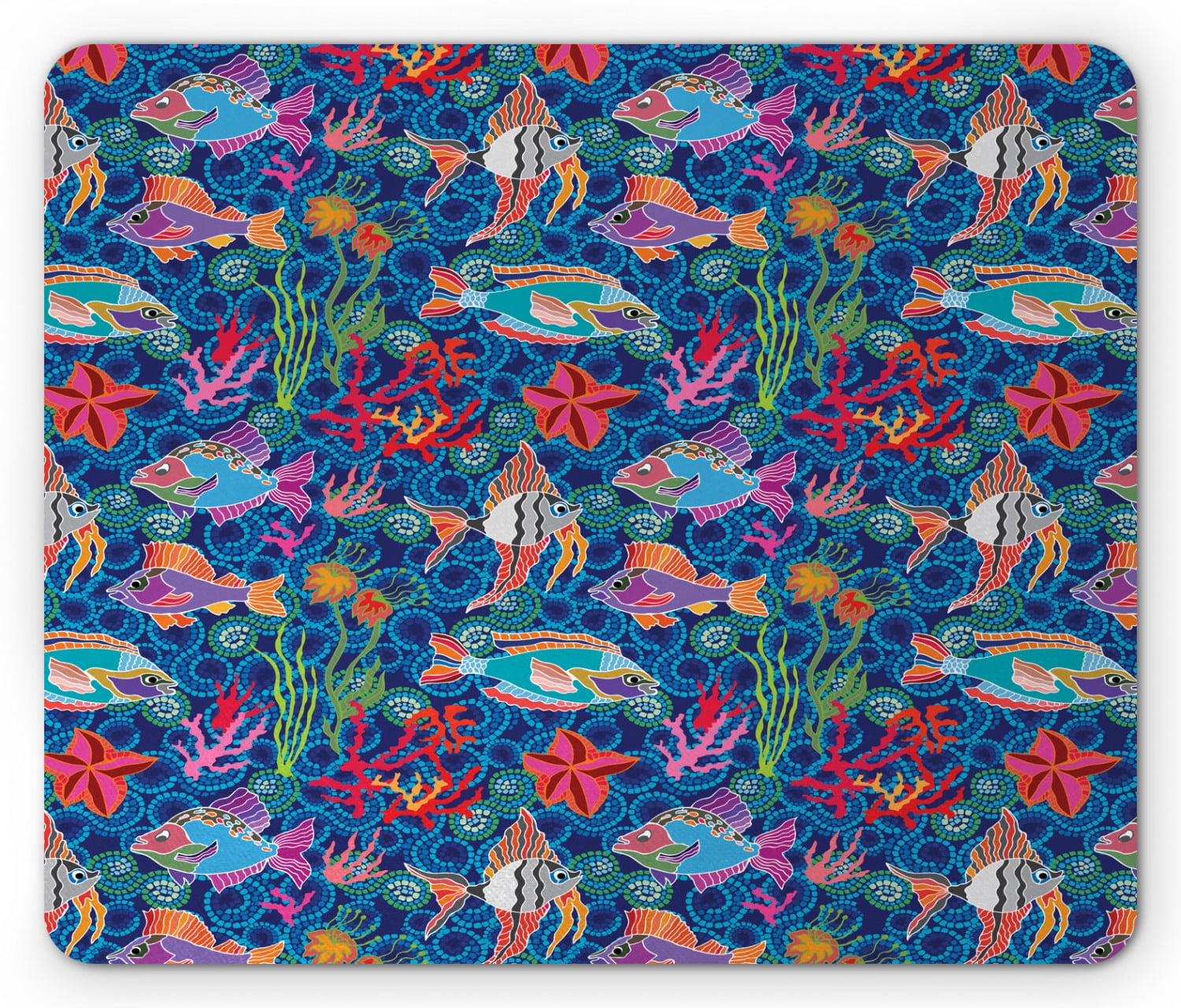 Marine Mouse Pad, Underwater Theme Exotic Fishes in Tropical Ocean with ...