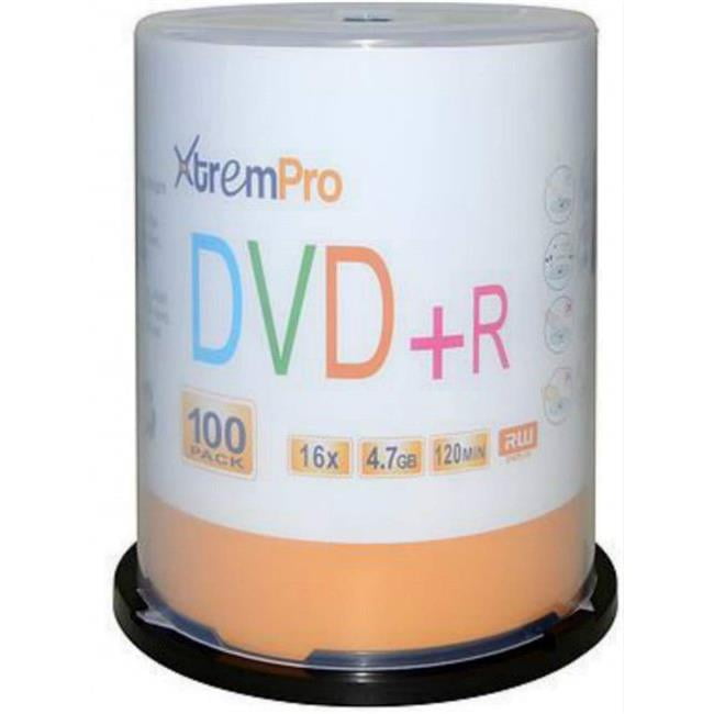 Blank CD DVD+R 16x 4.7GB 120 Minutes Recordable DVD 100 Pack Storage ...