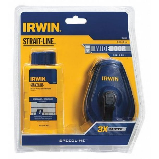 Irwin 1932883 100' ABS STRAIT-LINE® Speedline? Reel & Blue Chalk Combo ...