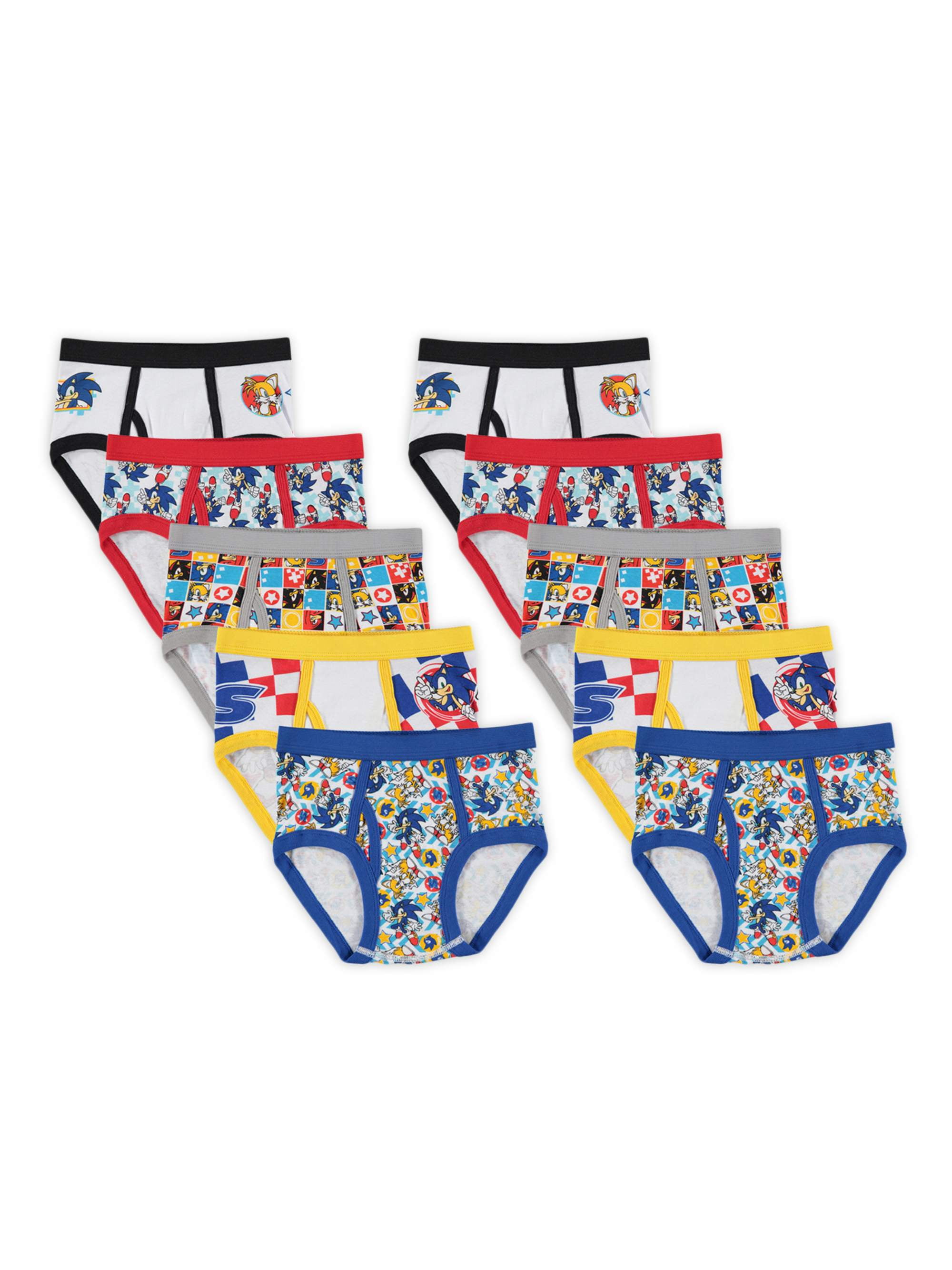 Sonic the Hedgehog Boys Underwear, 10 Pack Briefs Sizes 4 -8 - Walmart.com