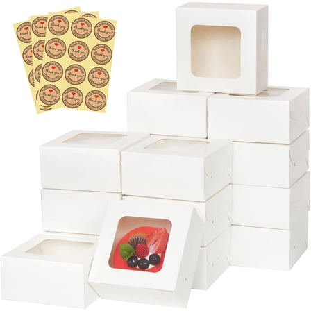 [18 Pack] Kraft Bakery Box - 15x11.5x2.25 Inch Auto-Popup Donut Boxes ...