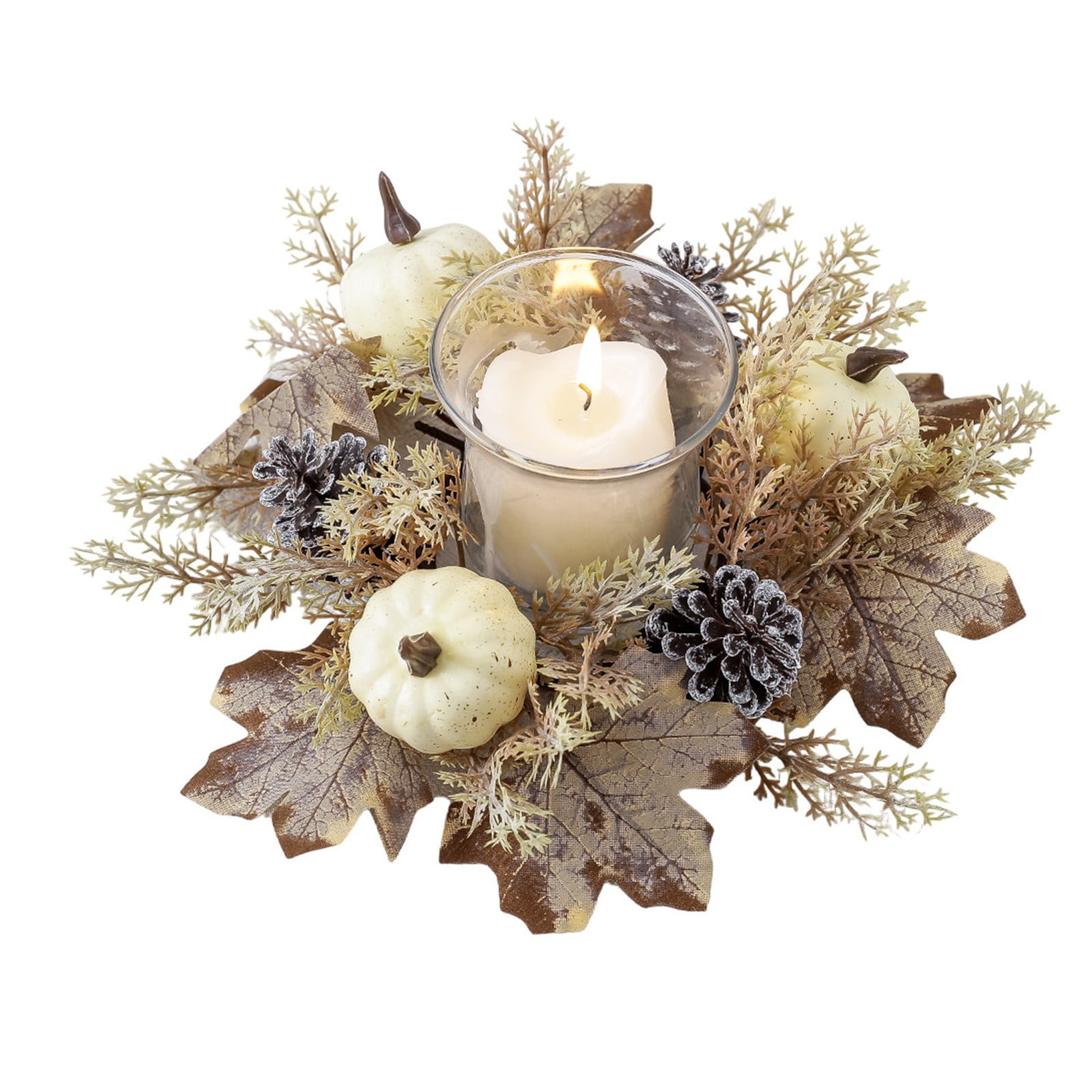 Click here for Midewhik Pumpkin & Pinecone Decorative Wreath With... prices