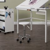 Studio Designs Round Studio Stool - Chrome - White - Walmart.com