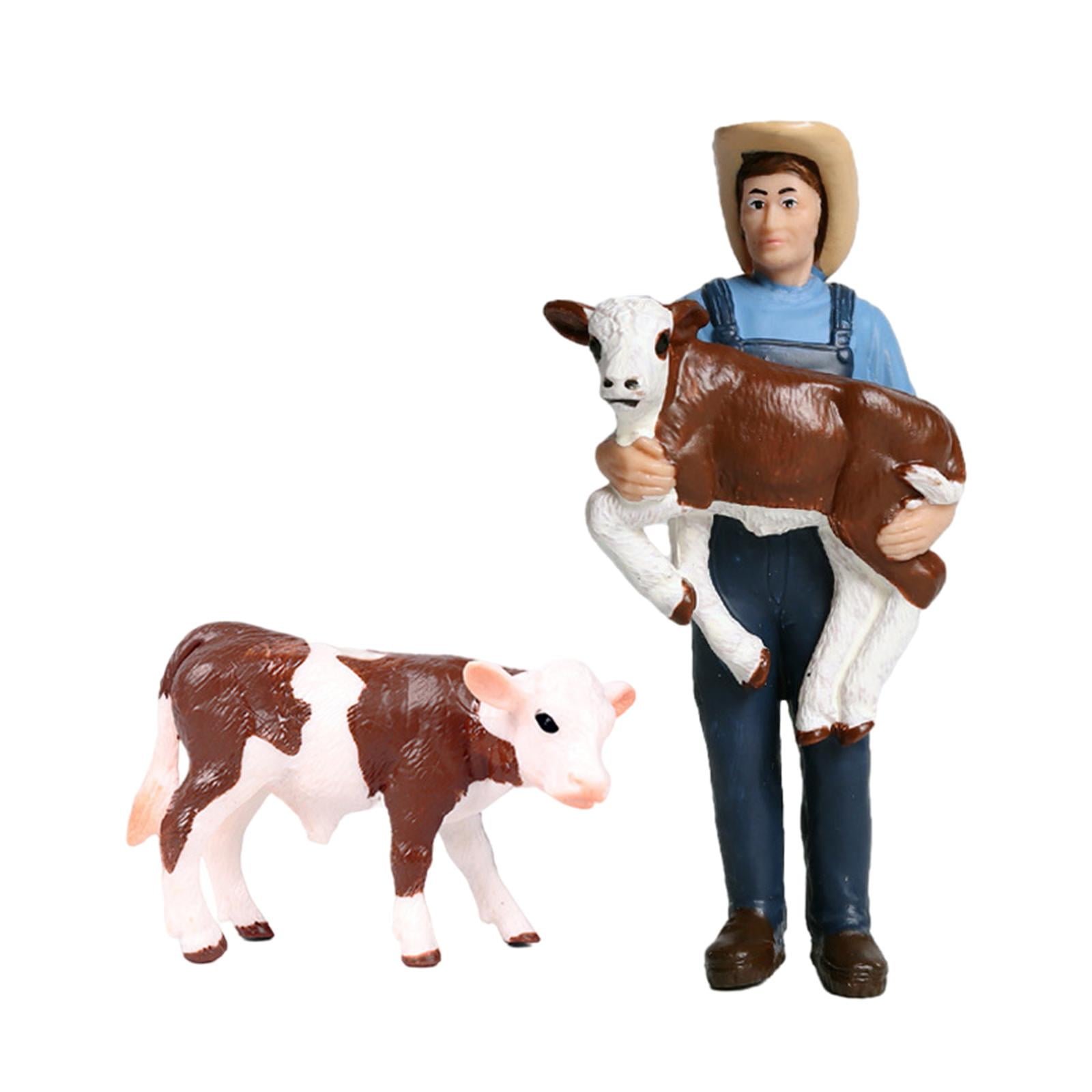 Farm Animals Figures farmer toy Keeper Scenery Sand Table Scene Model ...