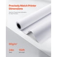 Dranite Wide Format Plotter Paper, 24 in x 150 ft, CAD Bond Roll (2 ...