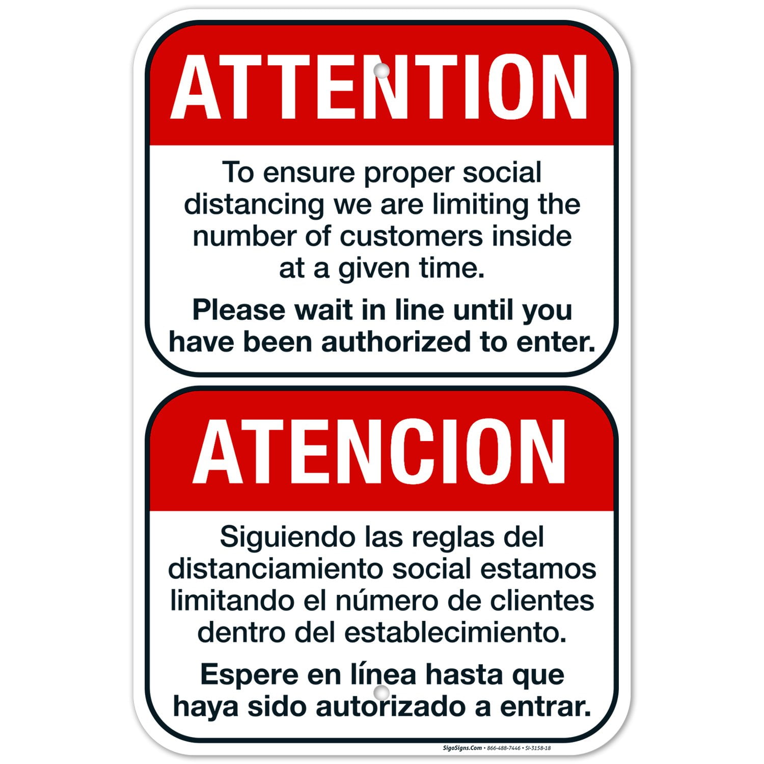 Bilingual Social Distancing Sign, Social Distance Sign, English Spanish ...