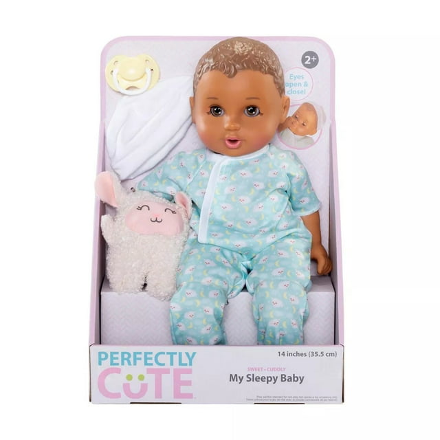 Perfectly Cute My Sleepy Baby 14" Baby Doll - Brunette with Brown Eyes ...