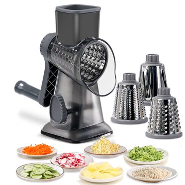 MIU Rotary Drum Grater, Stainless Steel, 4 Attachments, Cheese ...