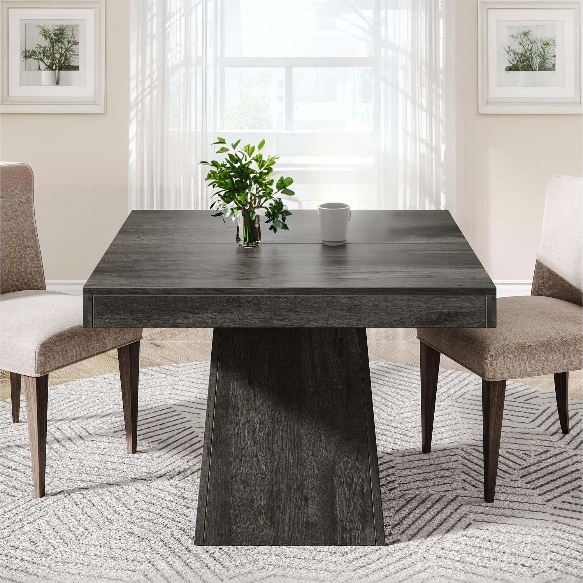 Click here for Fnova 31.5 Square Farmhouse Dining Table  Wood Cof... prices