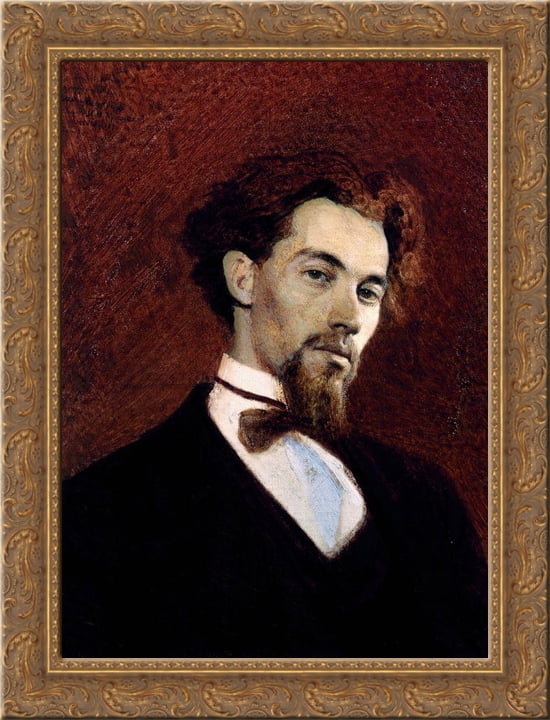 Portrait of the Artist Konstantin Savitsky 24x18 Gold Ornate Wood ...