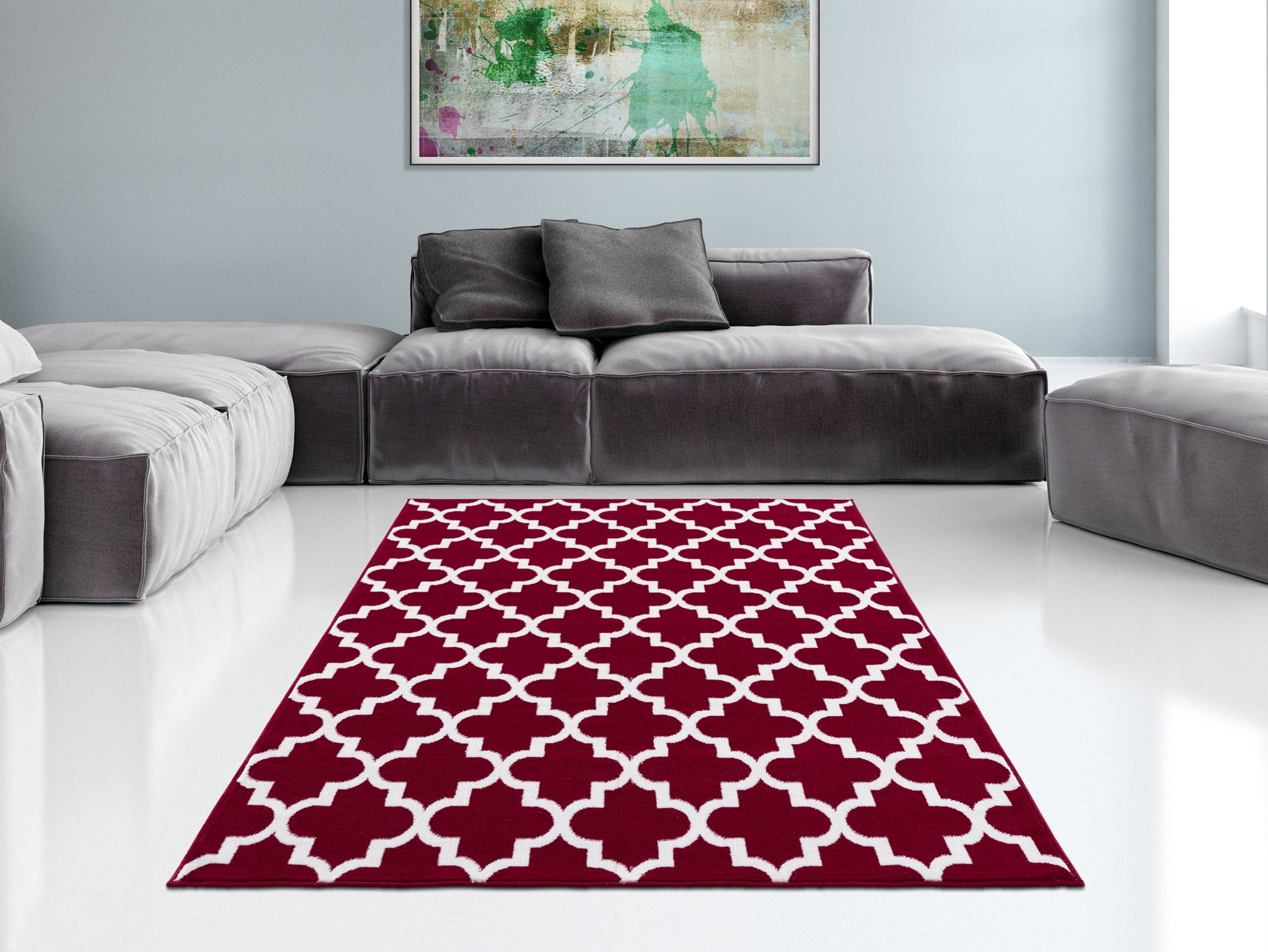 MSRUGS Trellis Collection Contemporary Soft Cozy and Vibrant 5 ft. by 7 ...