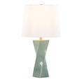 Newest 26" Art Deco Ceramic Table Lamp, Sage Green Twisted Base with ...