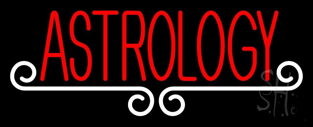 Red Astrology White Line LED Neon Sign 13" Tall x 32" Wide - inches ...