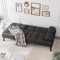 Futon Sofa Bed, 64" Small Futon Couch with Adjustable Backrest, 3-Angle ...