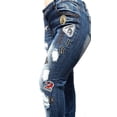 Womens PLUS SIZE Ripped Distressed Patches BLUE Denim Jeans Patch ...