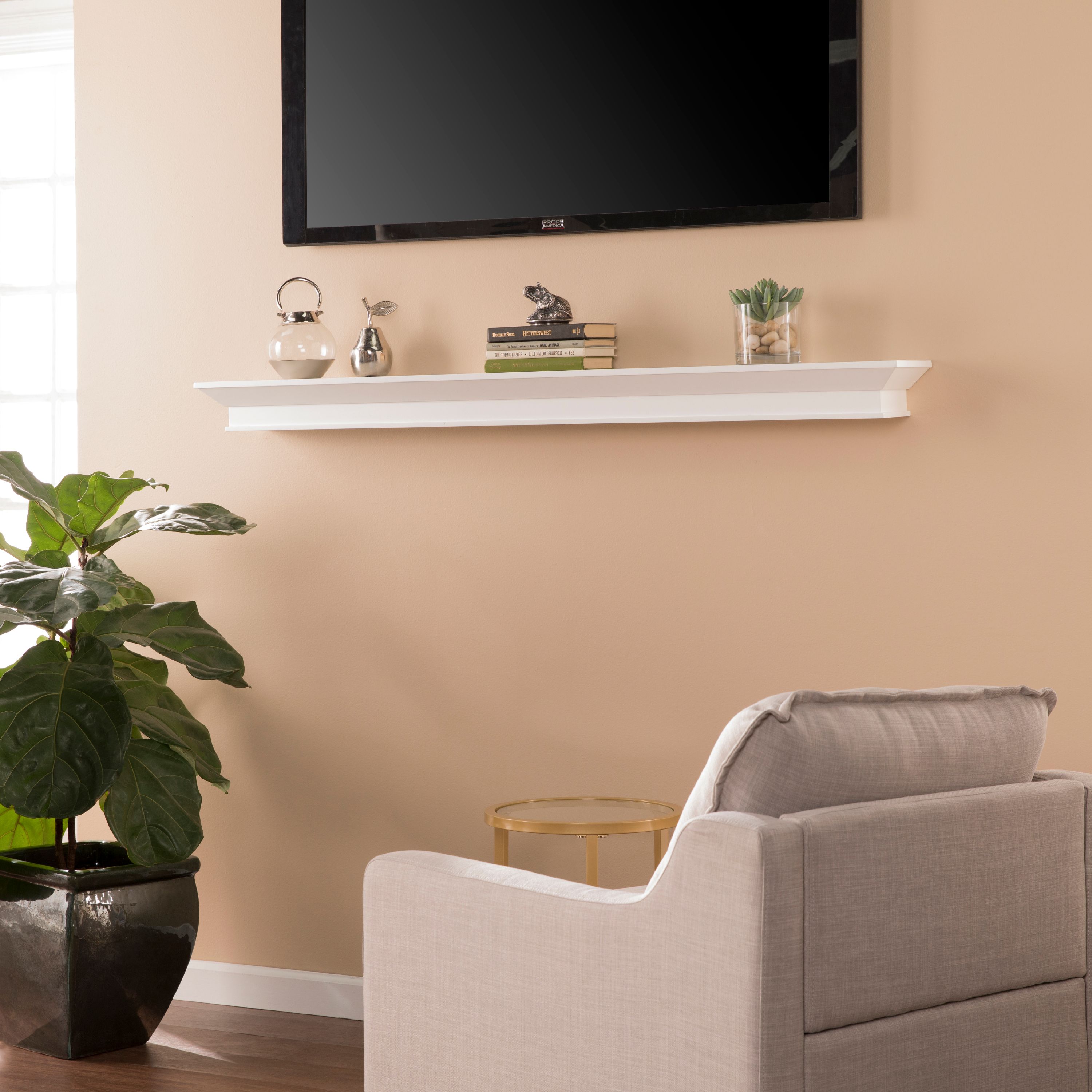 Southern Enterprises Afflo Floating Mantel Wall Shelf Traditional