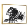 Designart Monochrome Portrait of African American Woman IV FLOAT FRAME ...